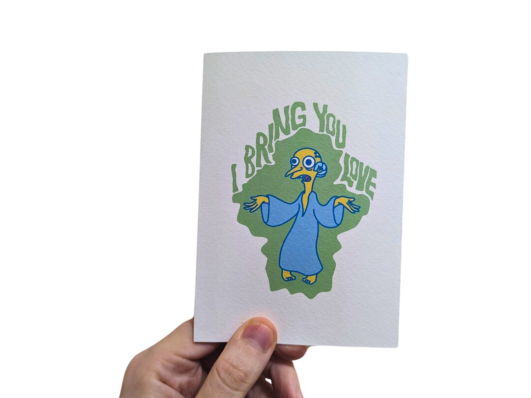 The Simpsons Beautiful Textured Greeting Card I Bring You Love Mr Burns ...