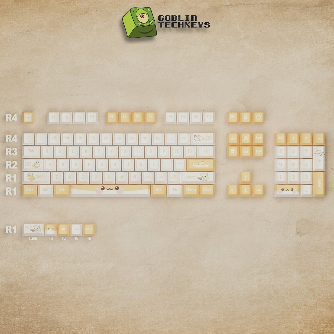 Hamster 109keys Keycaps Set | Customizable Keys | PBT Keycap | Cherry ...