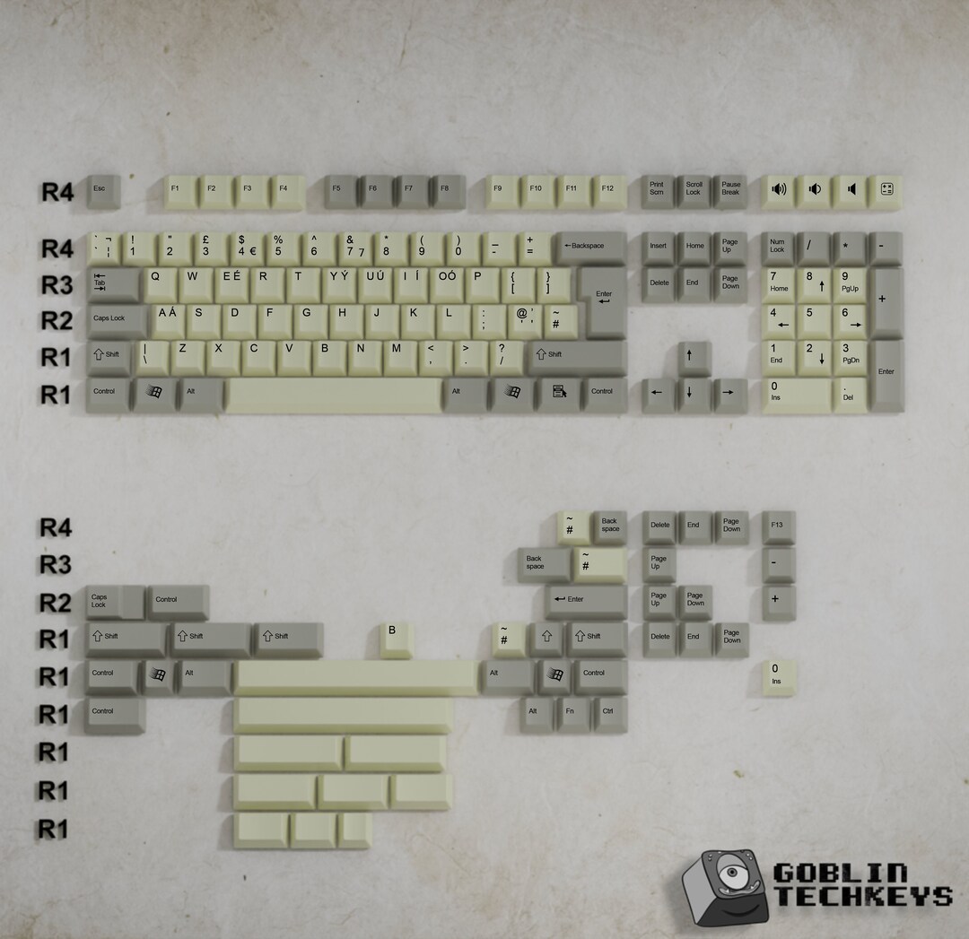 155 Keys, Scottish Layout Classic Vintage Keycaps Set Retro Keycaps - Etsy