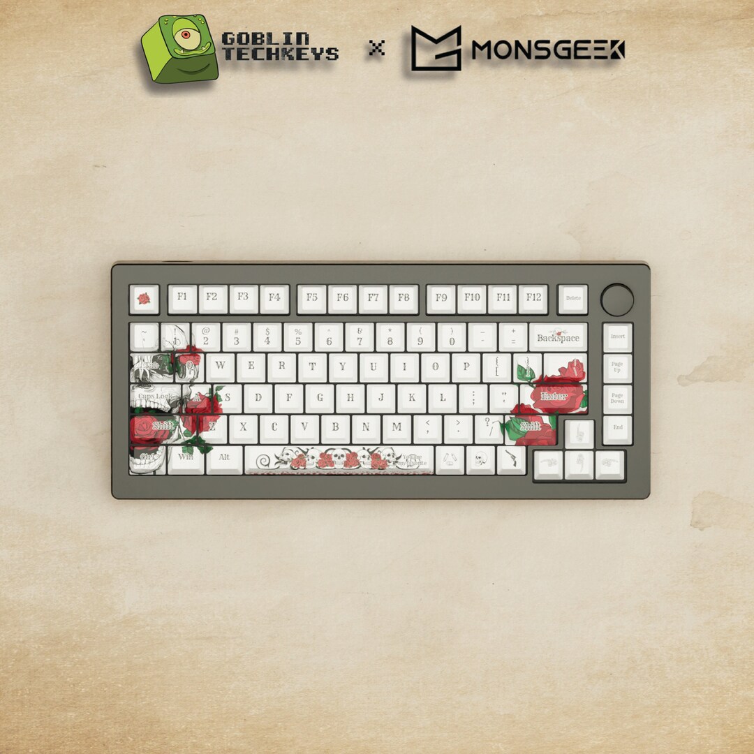 Monsgeek M1W | 75% Skull and Roses Keyboard | Aluminum Keyboard | RGB ...
