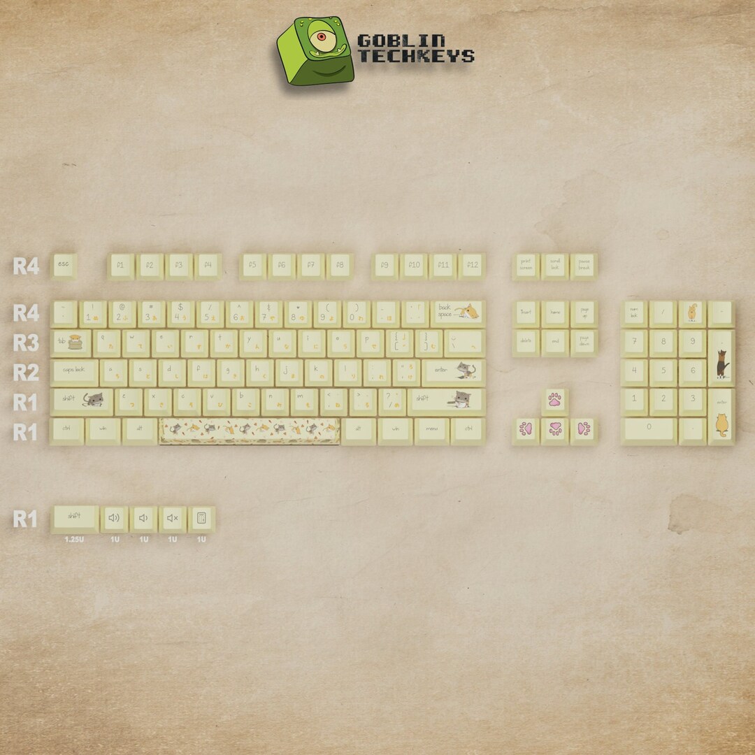 Meowcaps 109keys Keycaps Set Customizable Keys PBT Keycap Cherry ...