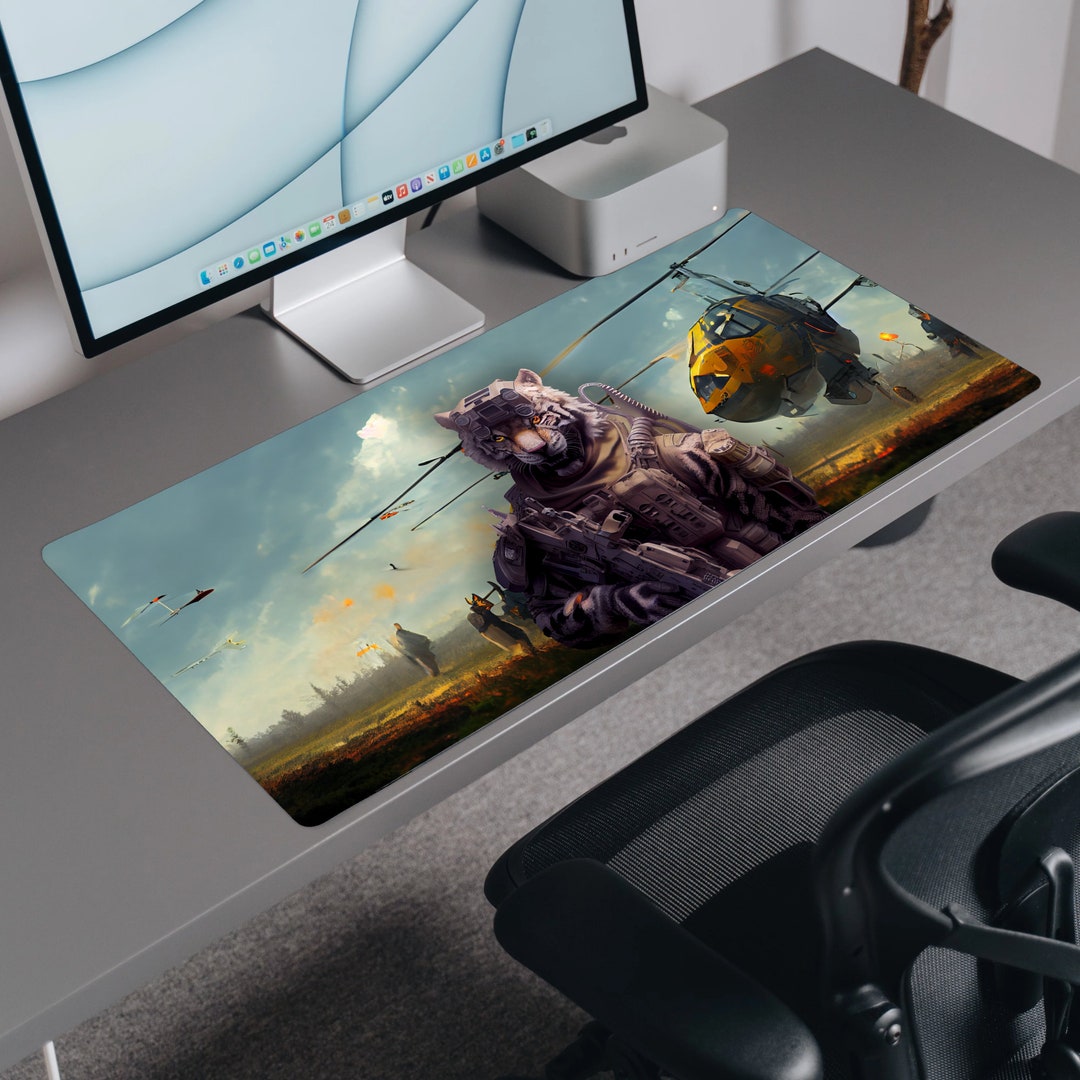 Tiger Soldier Desk Mat Mouse Pad Gaming & Office Desk Mat - Etsy