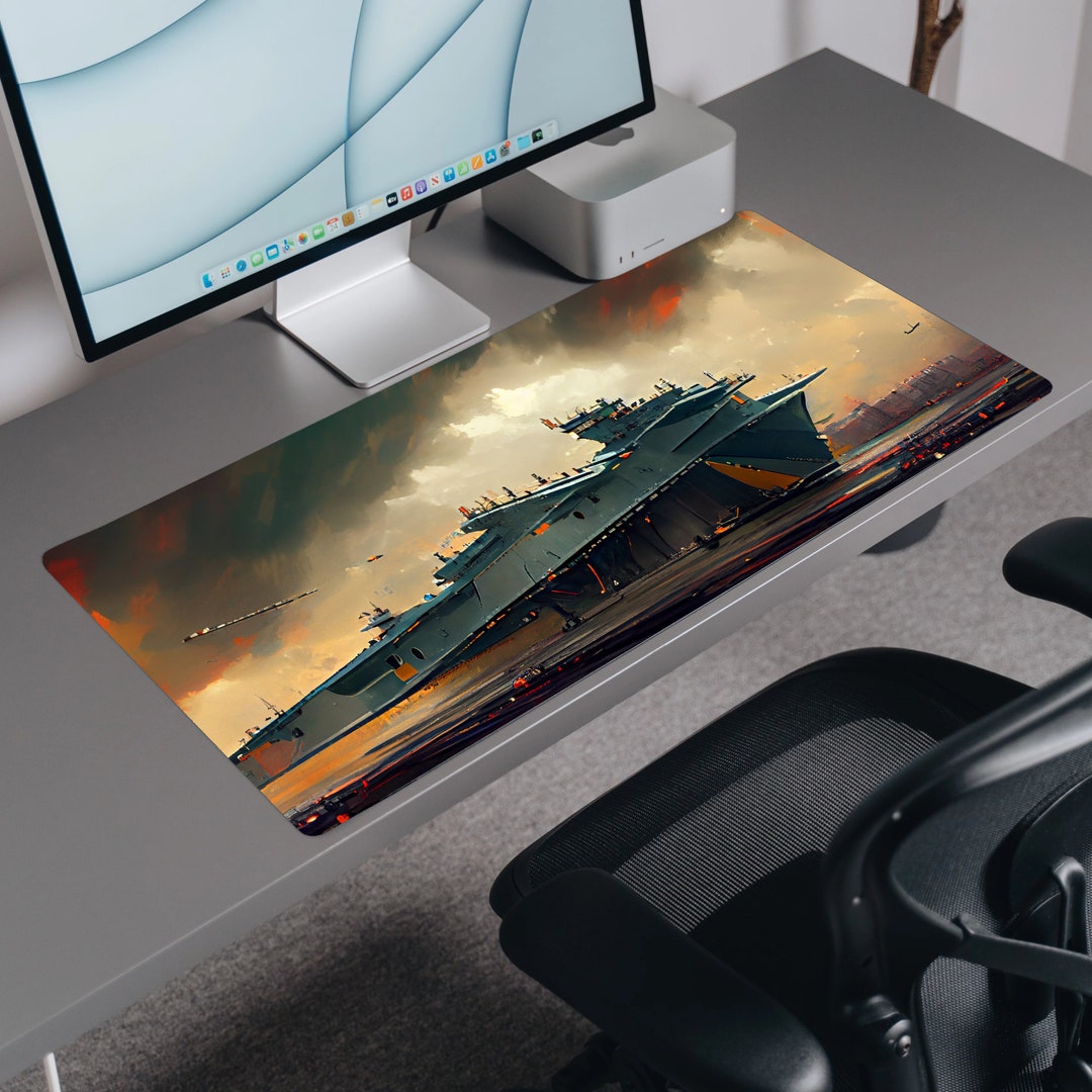 Aircraft Carrier Desk Mat Mouse Pad Gaming & Office Desk Mat - Etsy