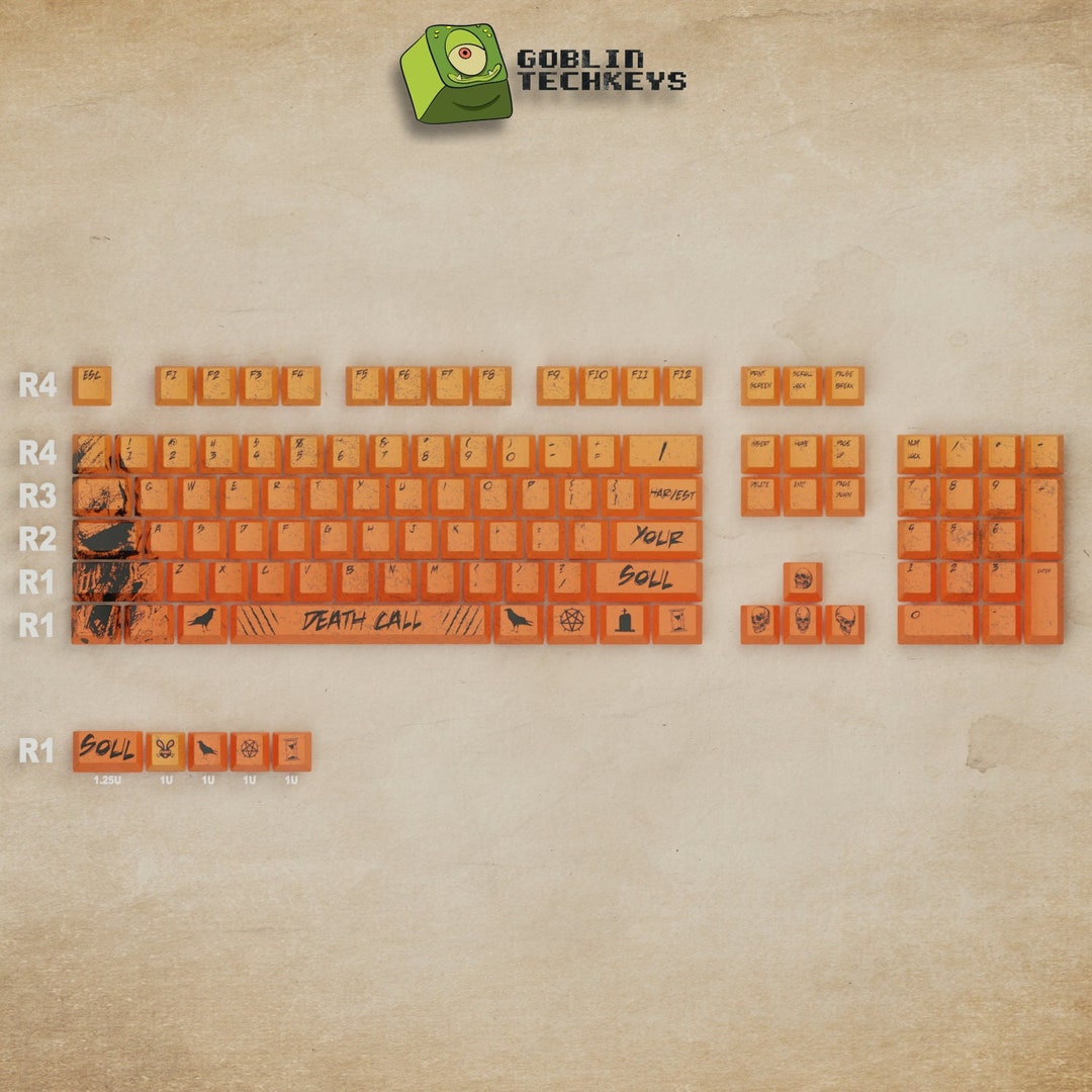 Grim Reaper 109keys Keycaps Set | Customizable Keys | PBT Keycap ...