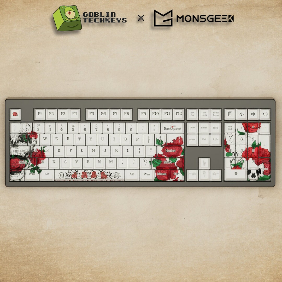 Monsgeek M5 | 100% Skull and Roses Mechanical Keyboard | Aluminum ...