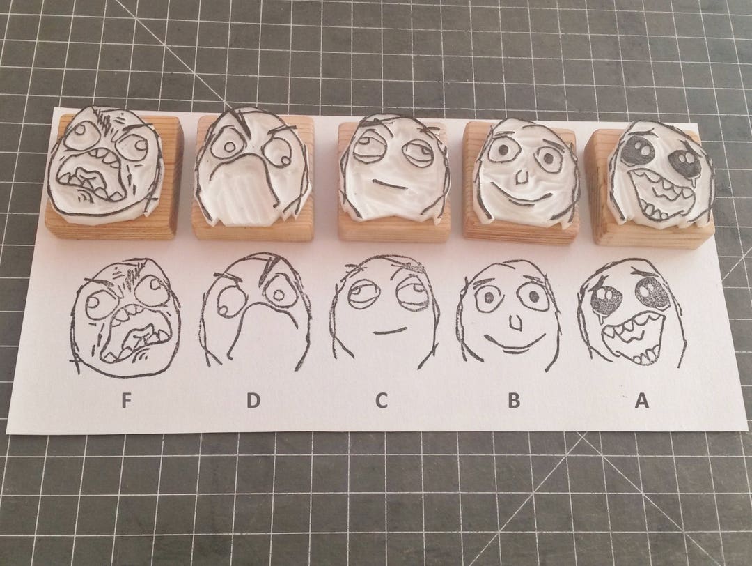 Grading by Memes - Hand Carved Rubber Stamp Set - Gift for School ...