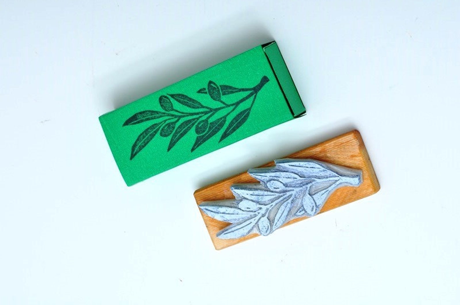 Olive Branch Hand Carved Rubber Stamp - Etsy
