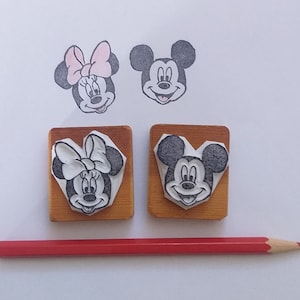 Mickey Mouse and Minnie Mouse - Inspired by Walt Disney - Hand Carved ...