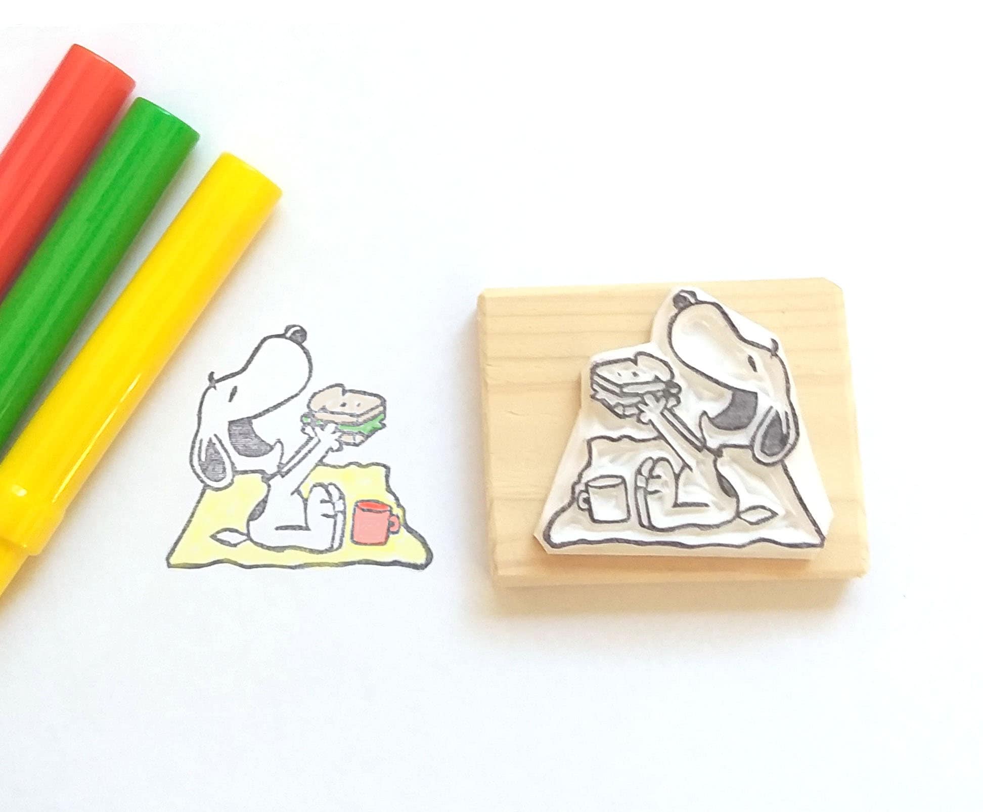 Hand Carved Snoopy Rubber Stamp Set - Peanuts Inspired - Etsy