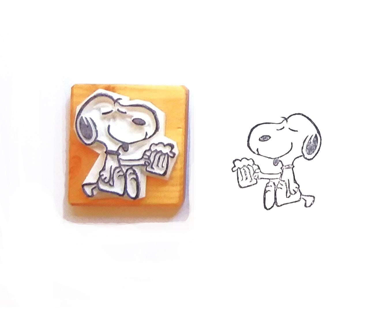 Hand Carved Snoopy Rubber Stamp Set - Peanuts Inspired - Etsy