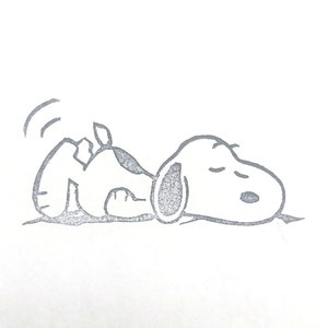 Snoozing Snoopy Inspired by Peanuts Hand Carved Rubber Stamp Gift for ...
