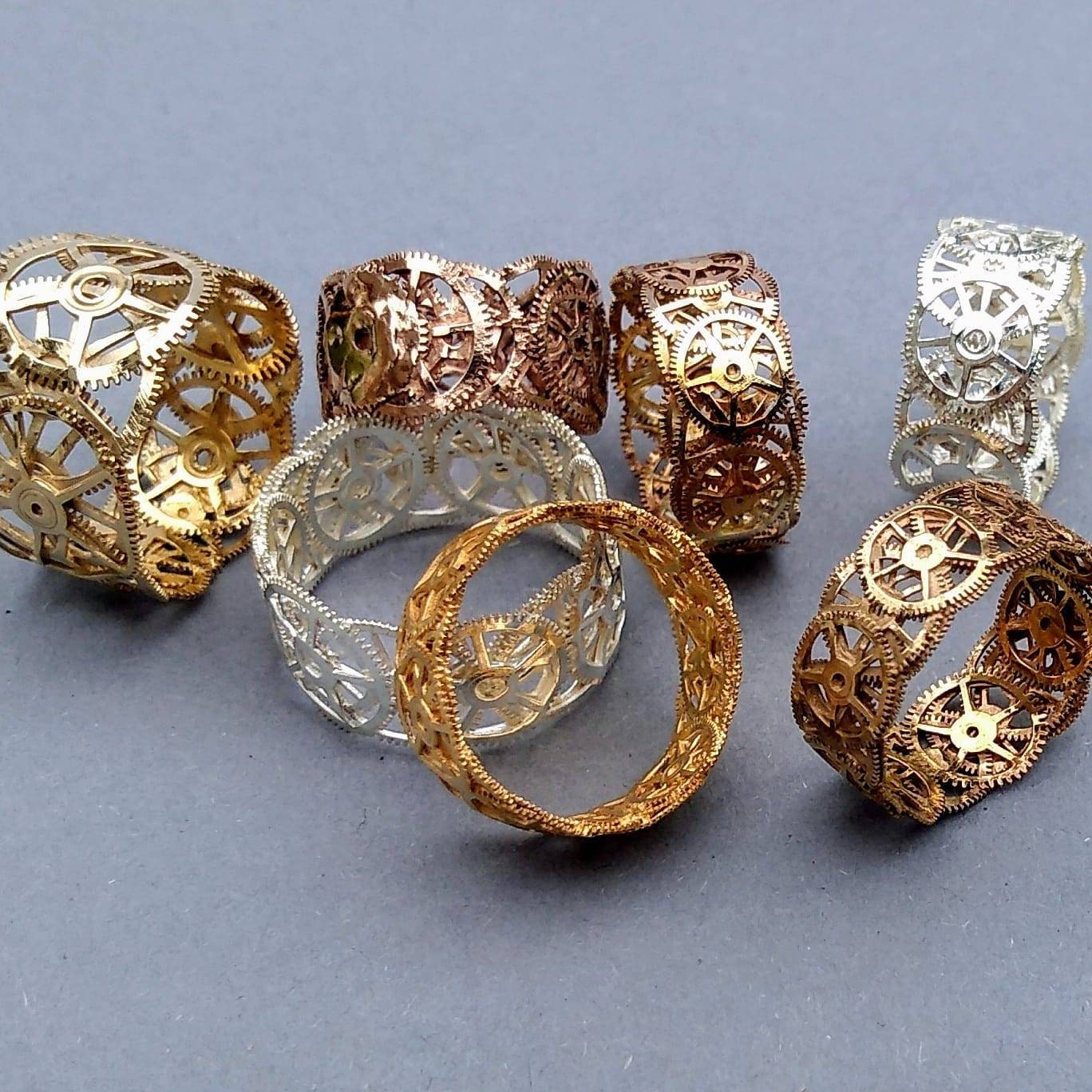 9 Carat Gold Plated Recycled Watch Cog Ring - Etsy