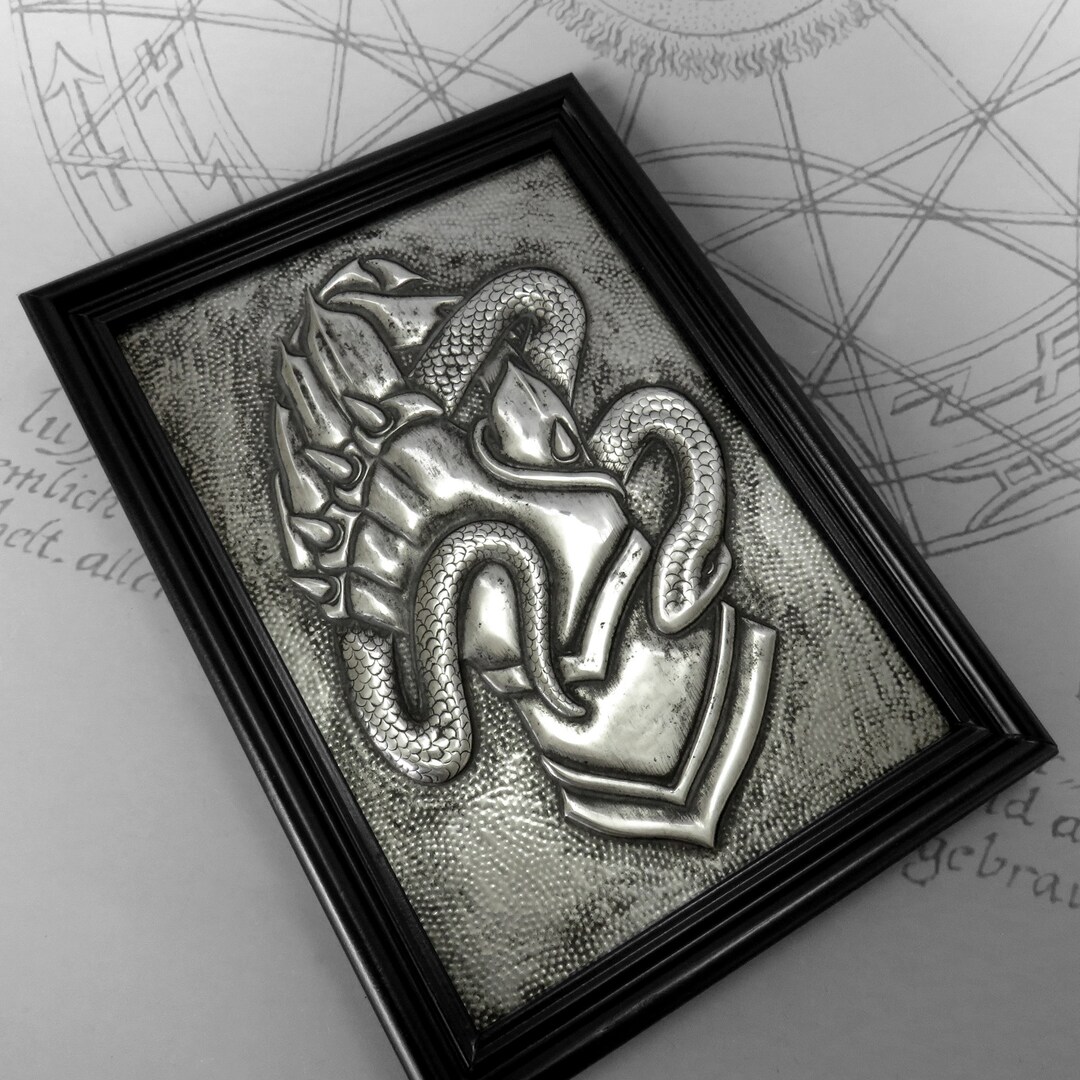 Gauntlet & Snake : Hand Embossed Heraldry Repoussé Metal Wall Art - Etsy