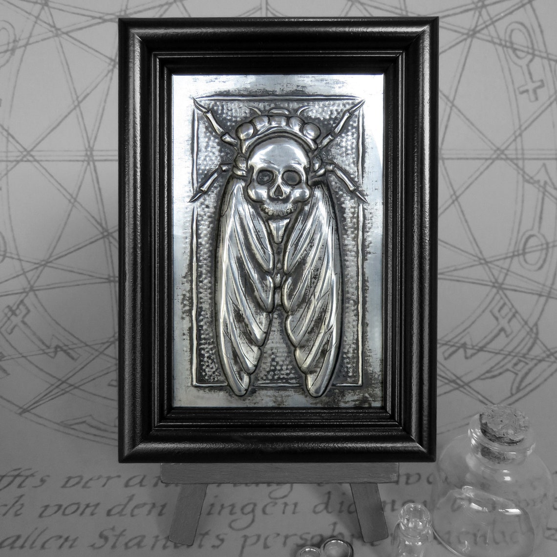 Skull Cicada : Hand Embossed Anatomical Repoussé Metal Wall Art - Etsy