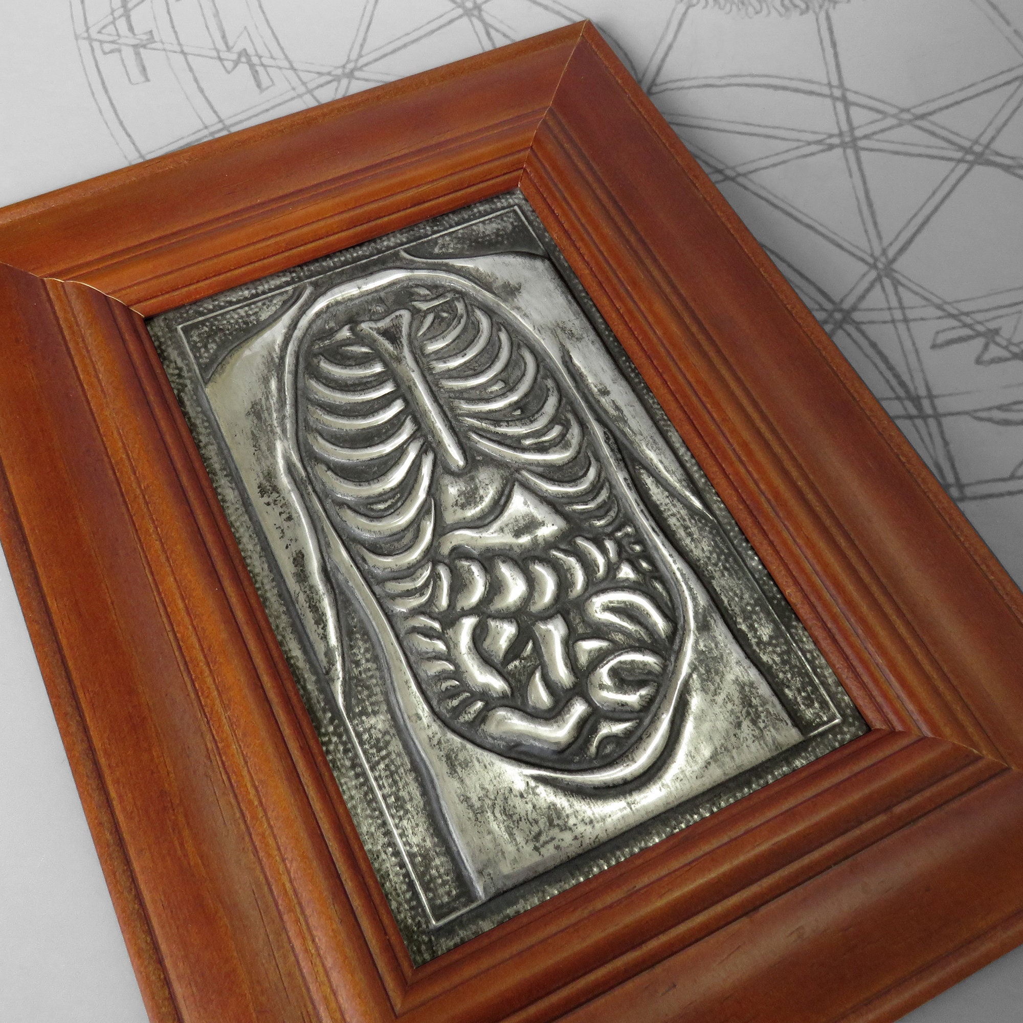 Human Torso : Hand Embossed Anatomical Repoussé Metal Wall Art - Etsy