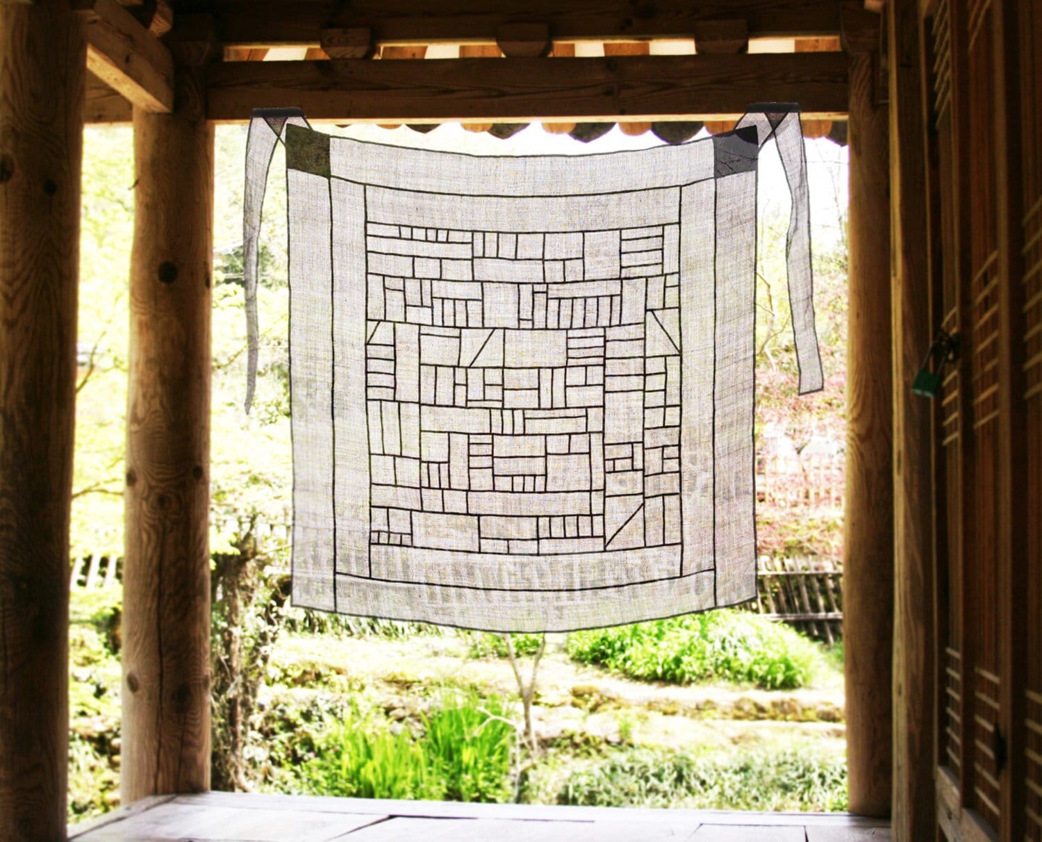 Korean traditional Pojagi shade/ wall hanging/ divider/ tapestry Custom ...