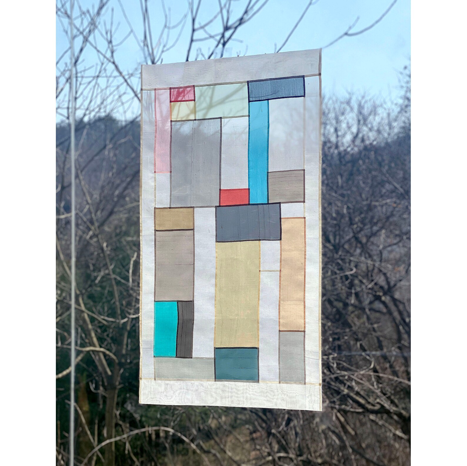 Modernized Korean Traditional Pojagi Curtain/ Shade/ Wall Hanging ...