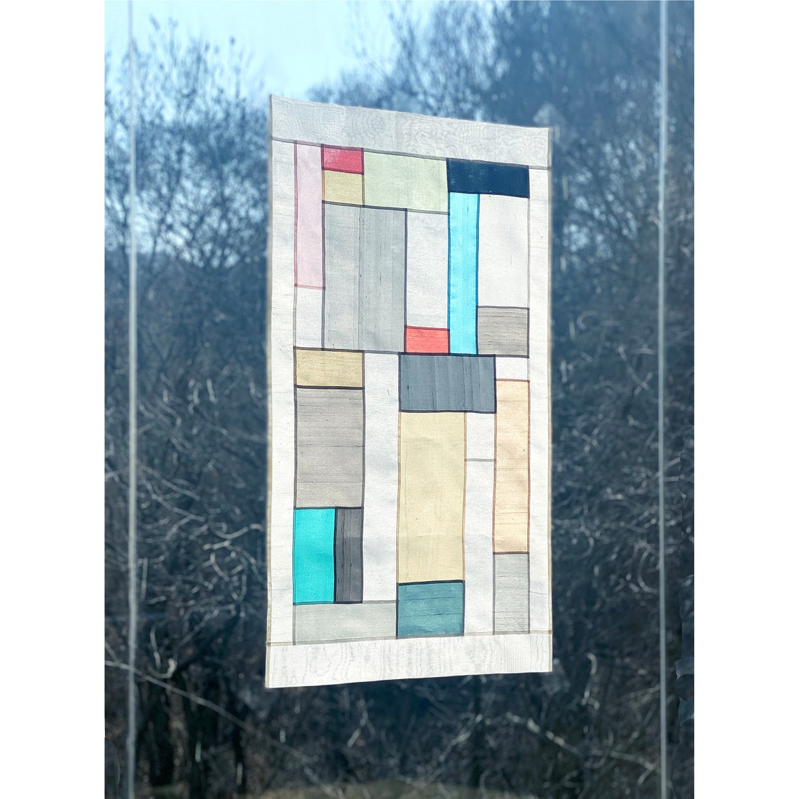 Modernized Korean Traditional Pojagi Curtain/ Shade/ Wall Hanging ...