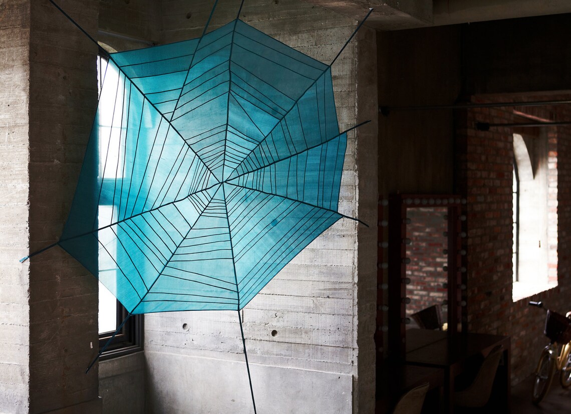 Spider Web Pattern Sheer Shade Window and Space Décor. Korean - Etsy