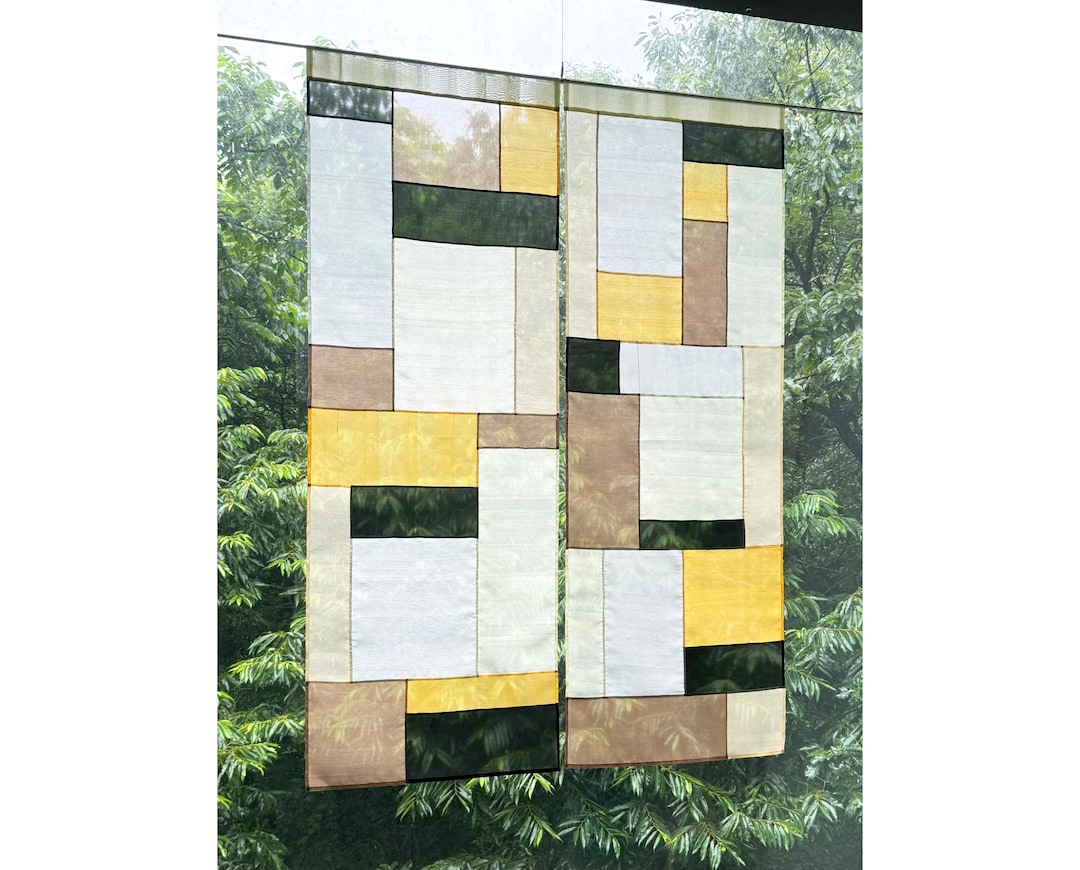 Translucent Silk Pojagi Curtain: Korean Patchwork, Window Shade, Custom ...