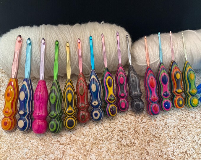 14 Handmade Too Shay Crochet Hook Handle With Susan Bates Hook Size: B ...