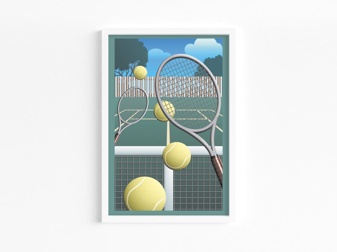 Tennis Elements Illustration Art for the Tennis Enthusiast, Digital ...