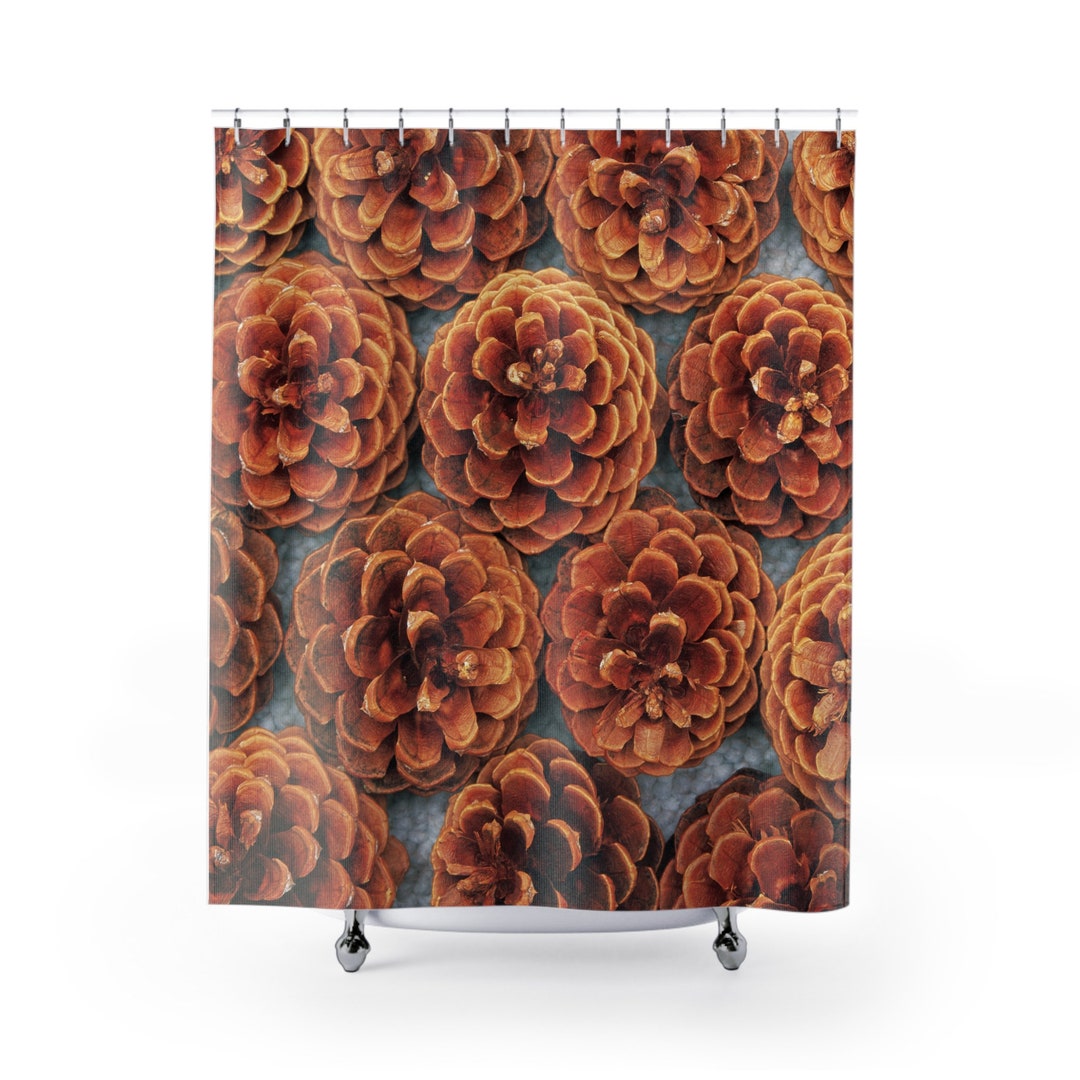 Pine Cone Shower Curtain, Home Bathroom Décor, Backdrop, Nature Shower ...