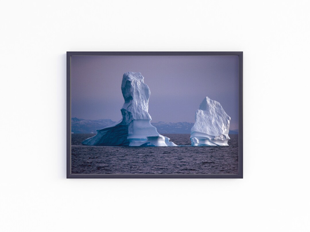 Ice Bergs Floating on the Water Photography Art, Digital Downloadable ...