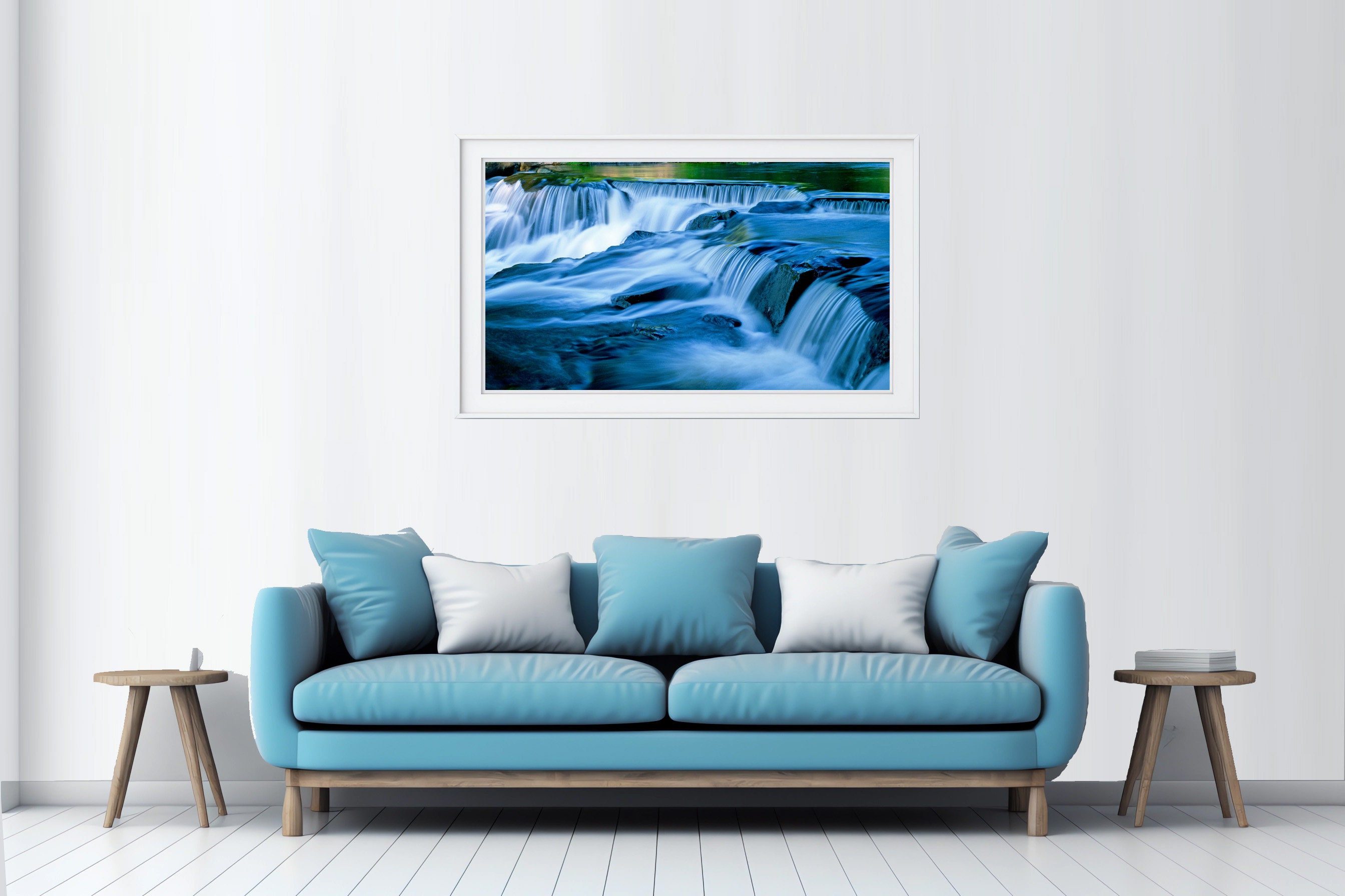 Stylized Waterfall Photography Art, Digital Downloadable Wall Art ...