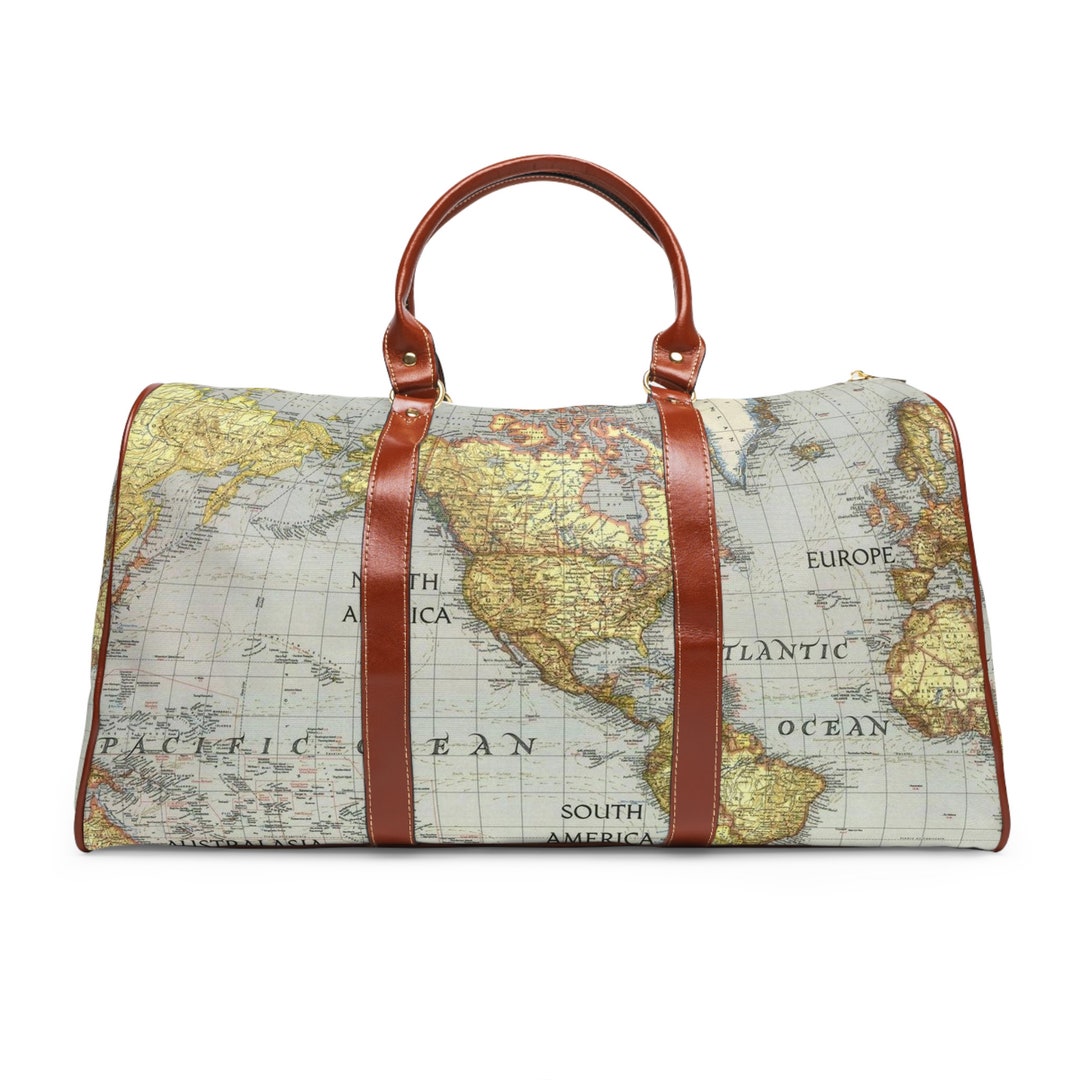World Map Waterproof Travel Bag, Weekend Bag for Weekend Traveler ...