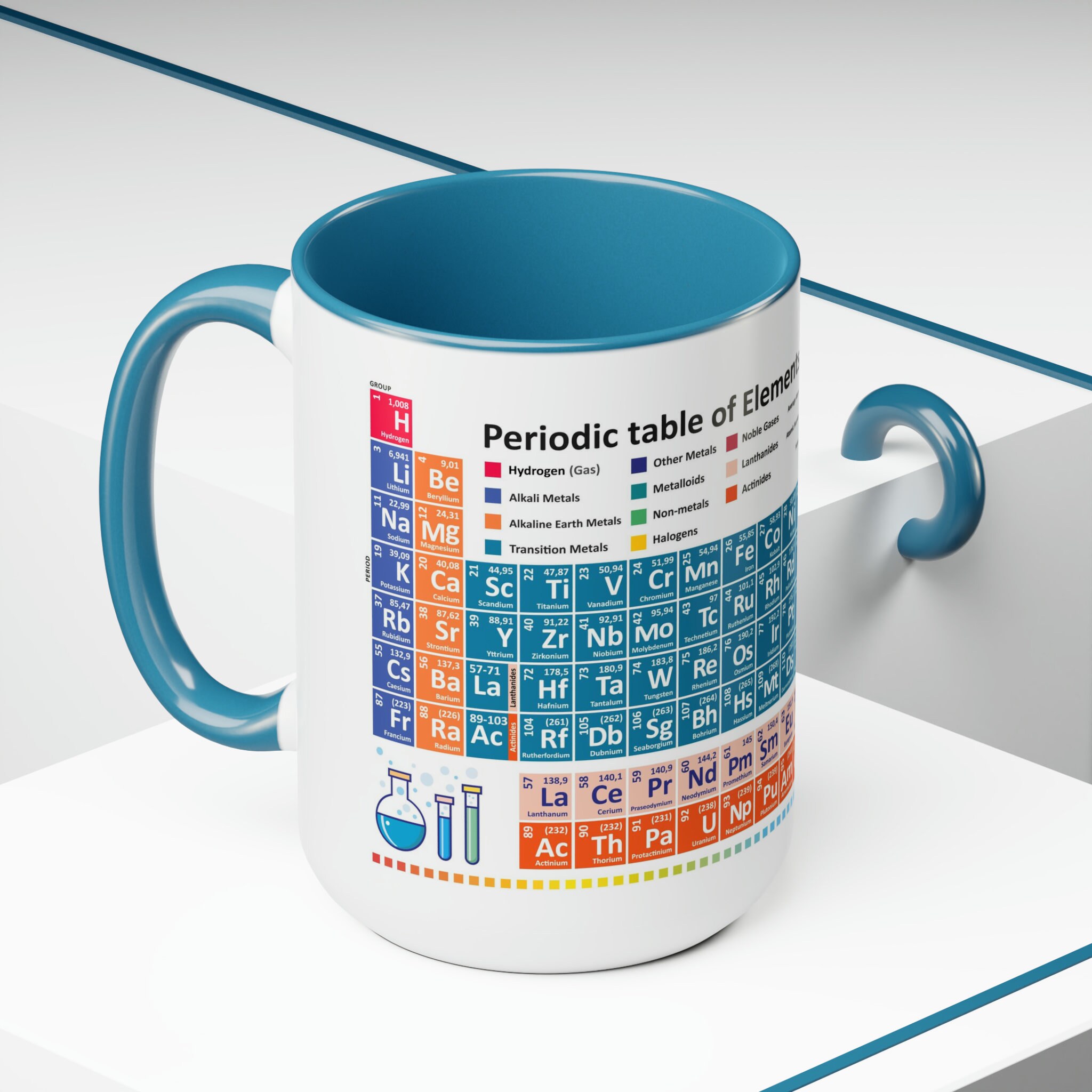Periodic Table of Elements Two-tone Coffee Mug, 15oz, Ceramic Coffee ...