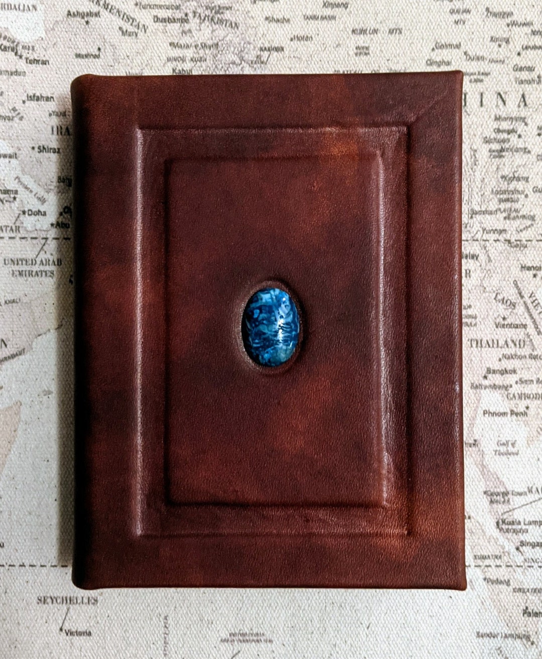 Water Theme Handmade Leather Journal - Etsy