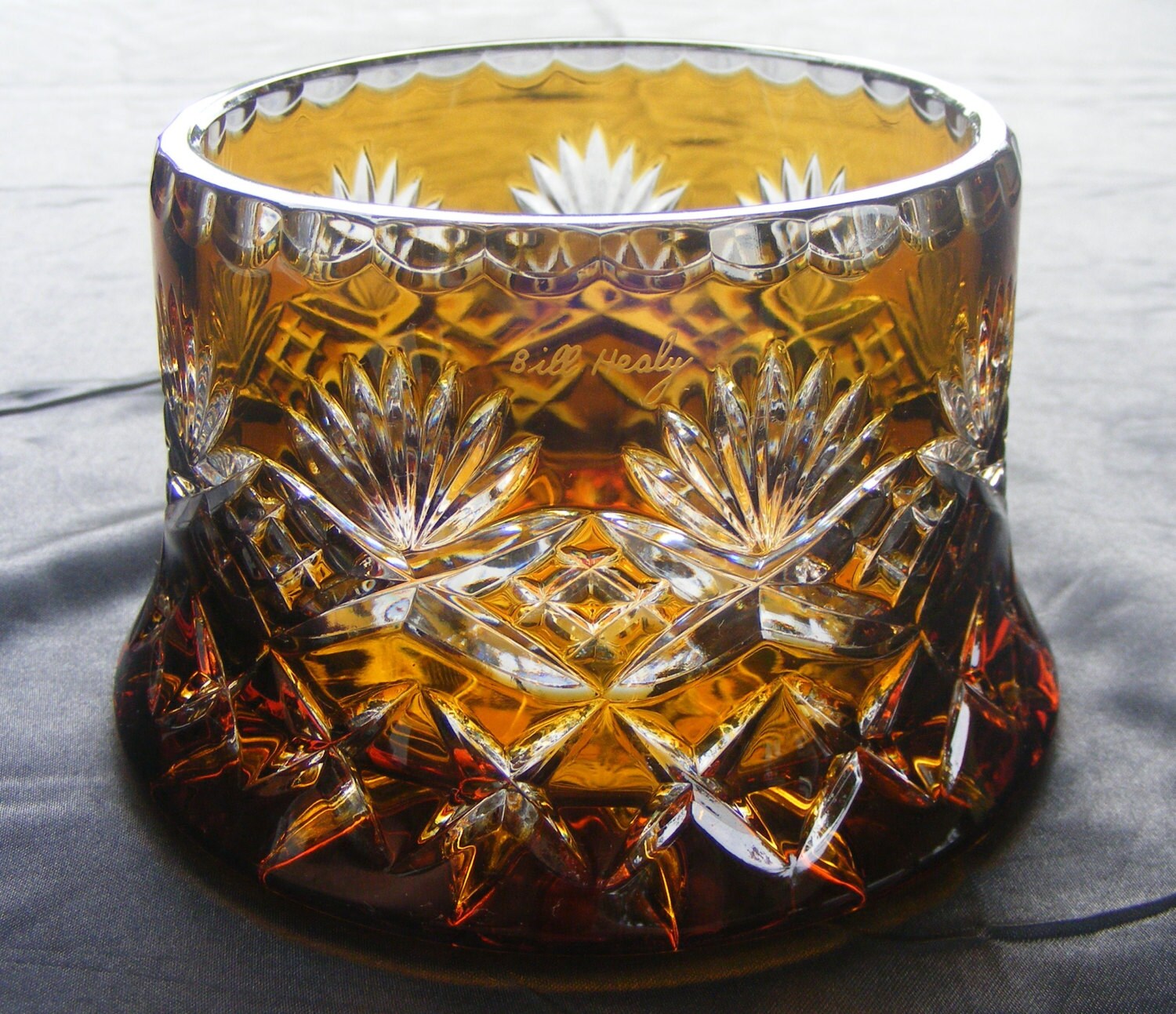 Bill Healy Design Studios New York Artist Signed Hand Cut Crystal Glass ...