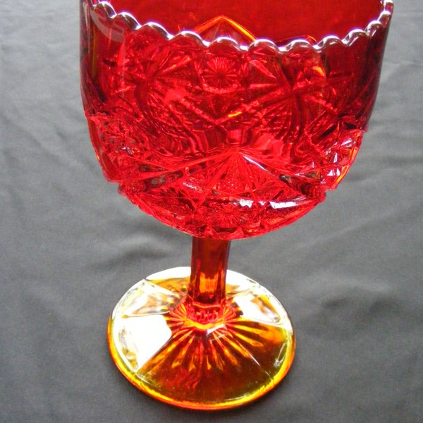 Viking Glass Amberina Compote - Etsy