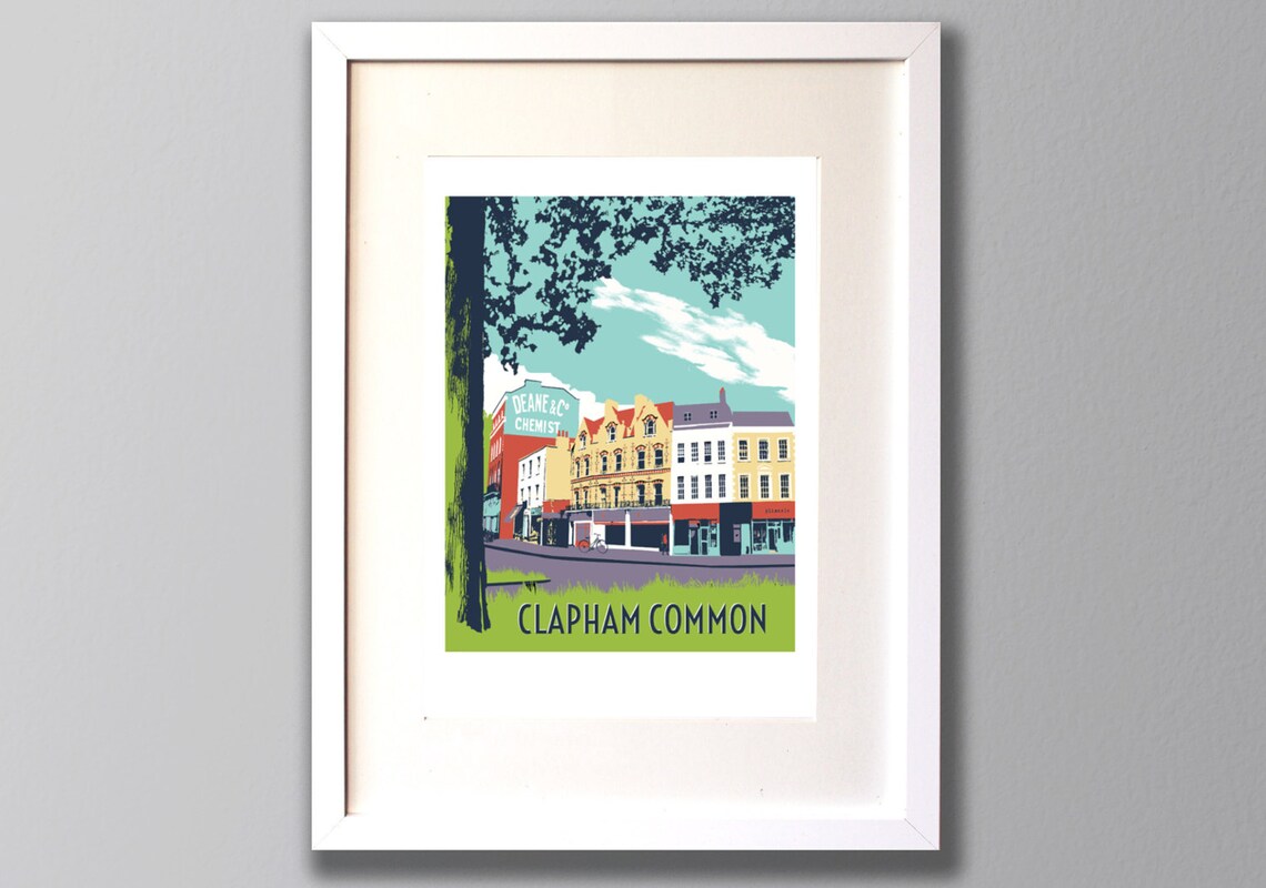 Clapham Common - A3 Screen Print - Limited Edition - FRAMED - Etsy UK