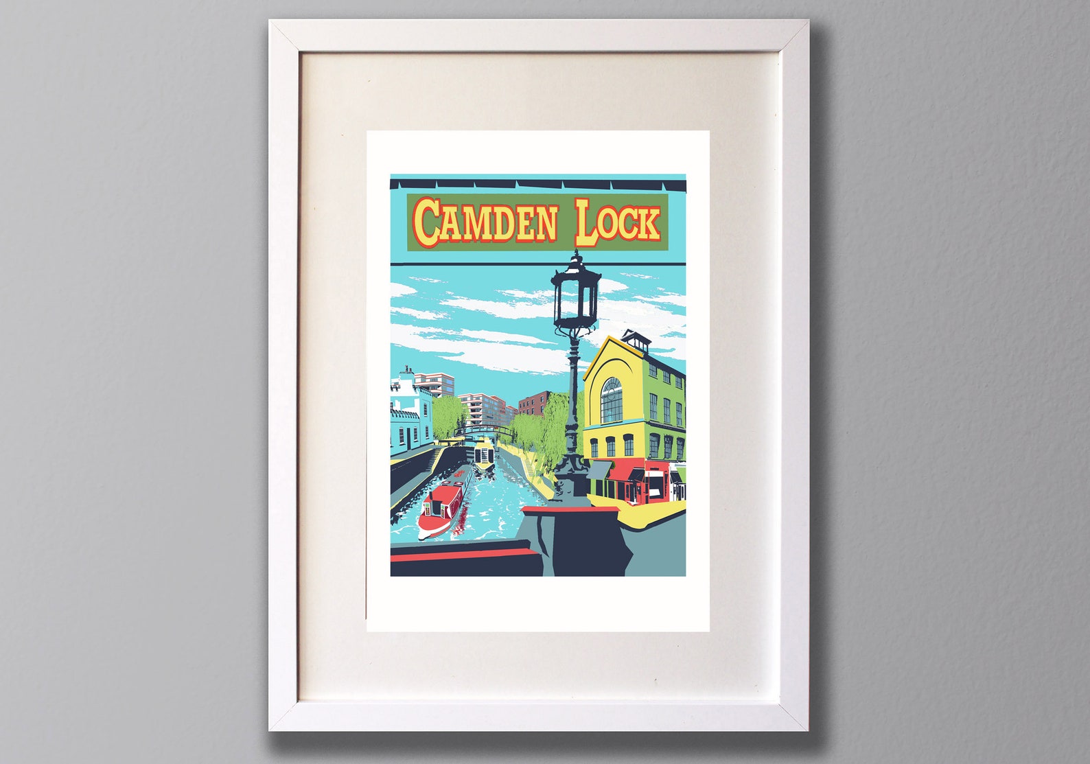 Camden Lock Screen Print, London Art, Limited Edition Illustration - Etsy