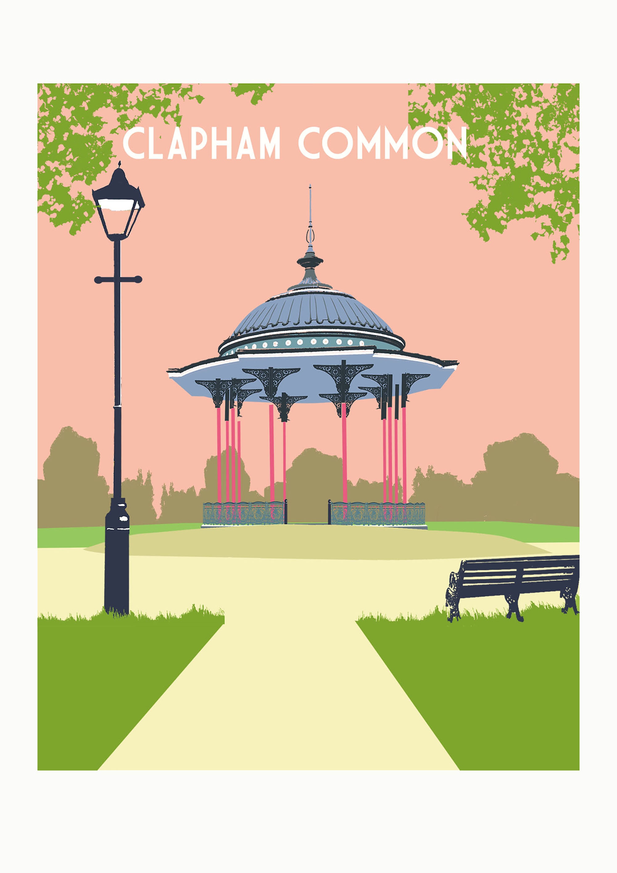 Clapham Common Bandstand A3 Screen Print Limited Edition UN FRAMED ...