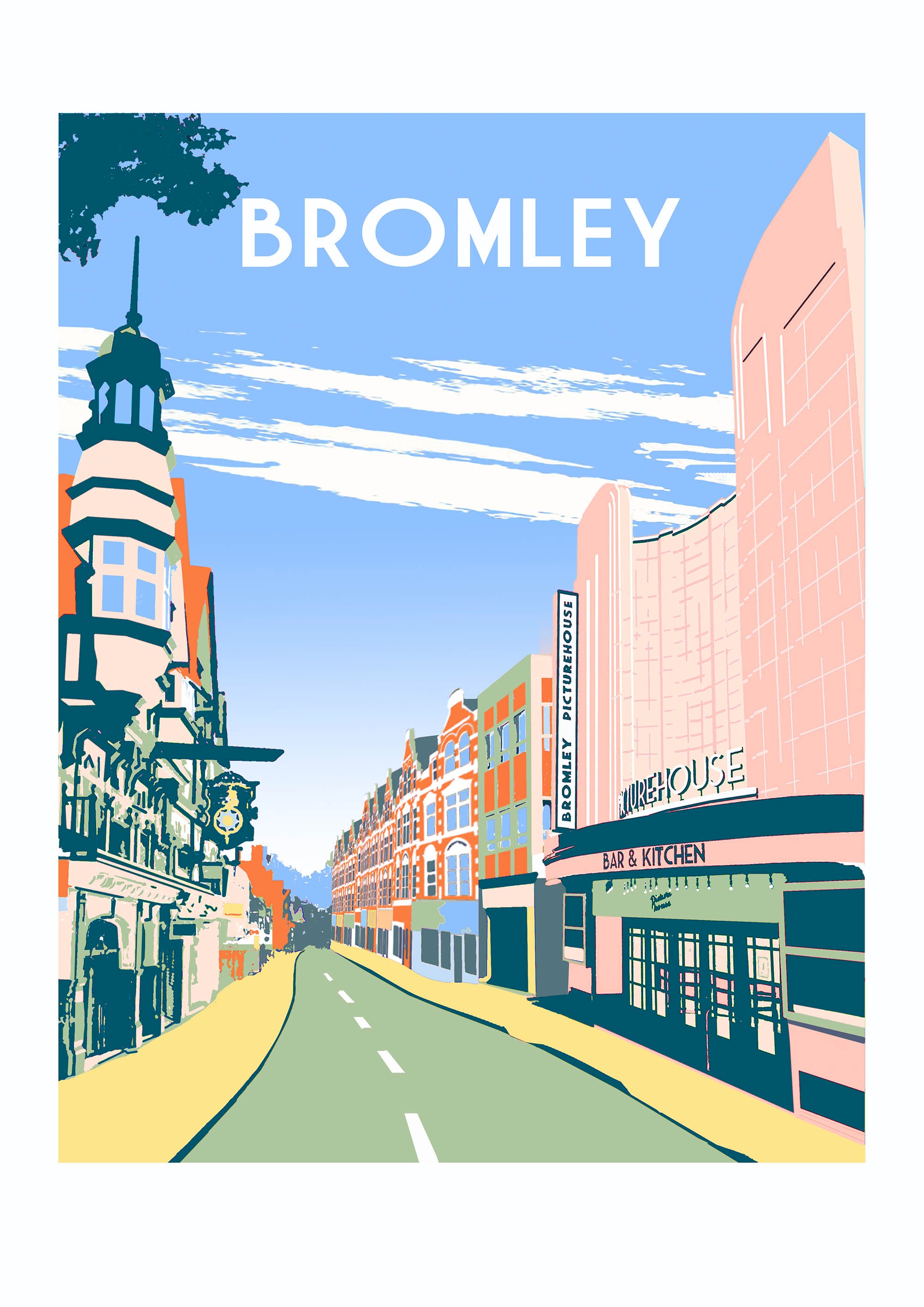 Bromley Art Print A3 Travel Poster - Etsy