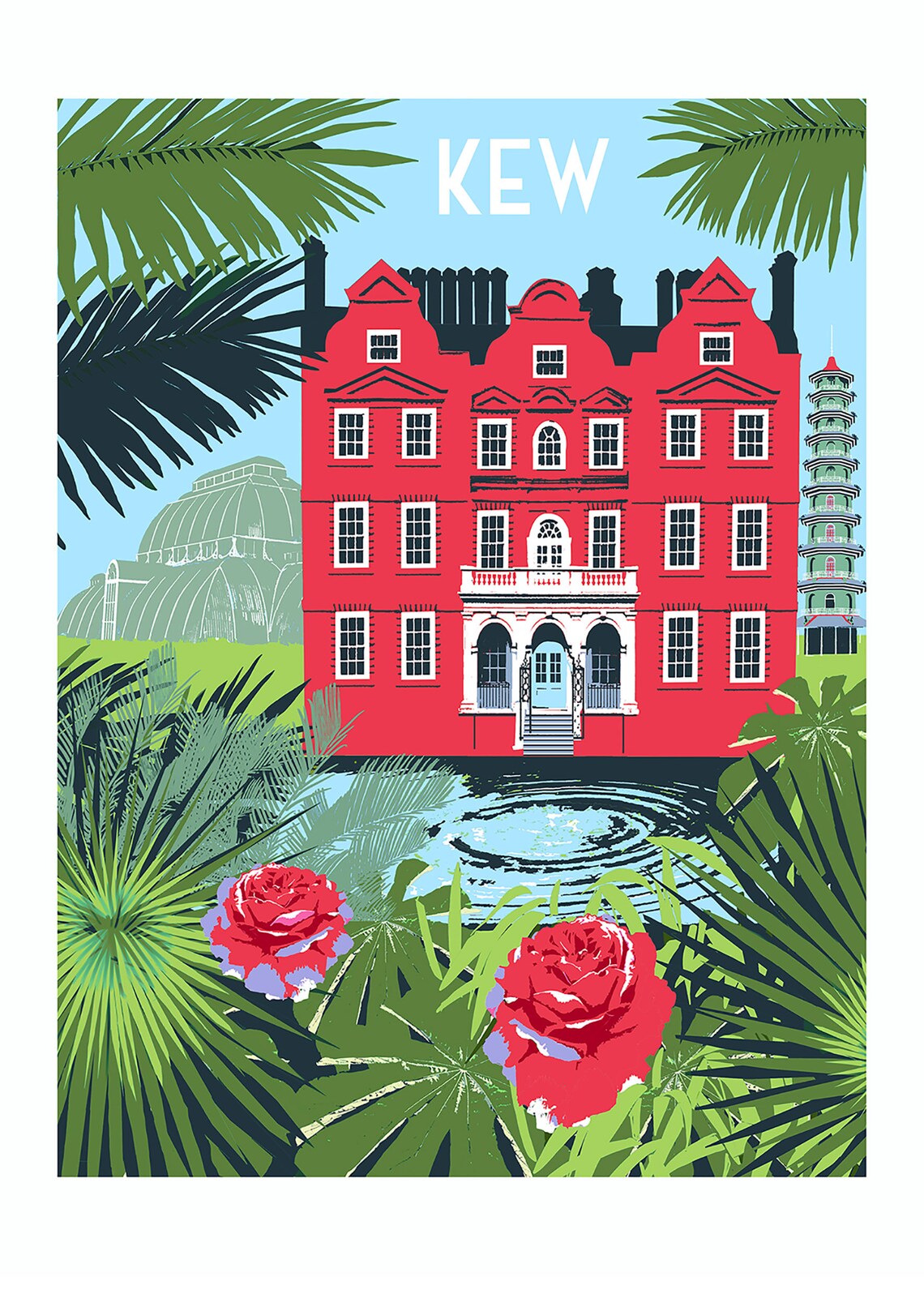 Kew Gardens Screen Print, London Illustration Limited Edition Art A3 - Etsy