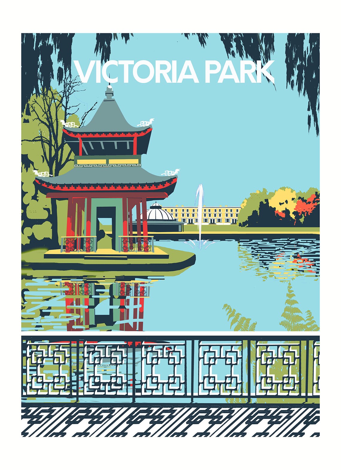 Victoria Park Screen Print, East London, A3 Limited Edition Art - Etsy UK