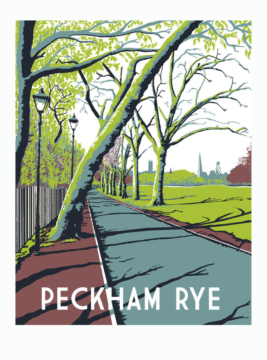 Peckham Rye, Limited Edition A3 Screen Print, London, South London, UK ...