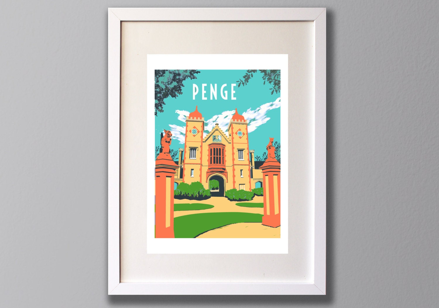 Penge A3 Screen Print Royal Waterman's Almshouses South - Etsy