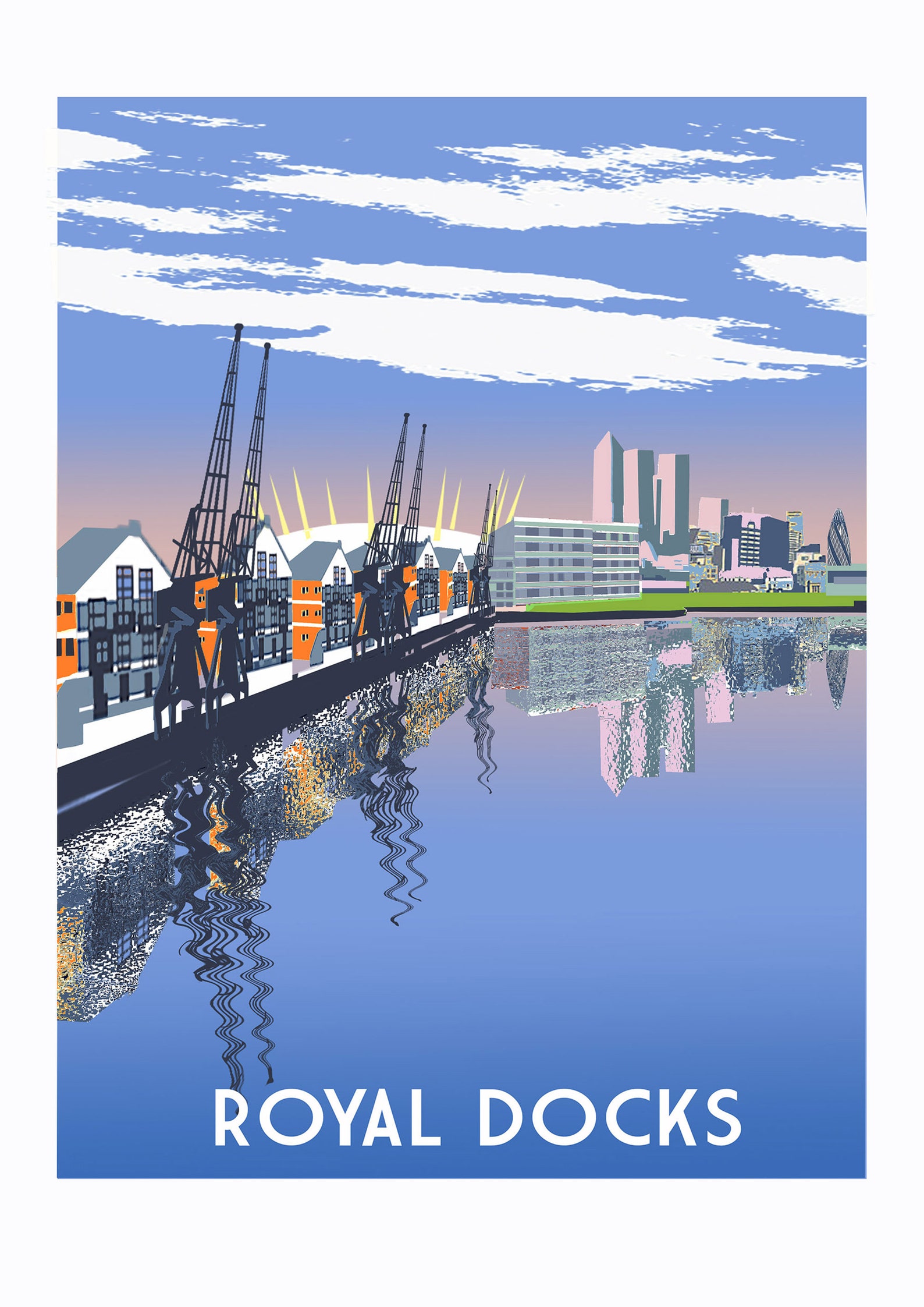 Royal Docks Giclee Print, East London - Limited Edition (UN) FRAMED ...