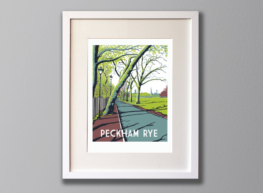 Peckham Rye, Limited Edition A3 Screen Print, London, South London, UK ...