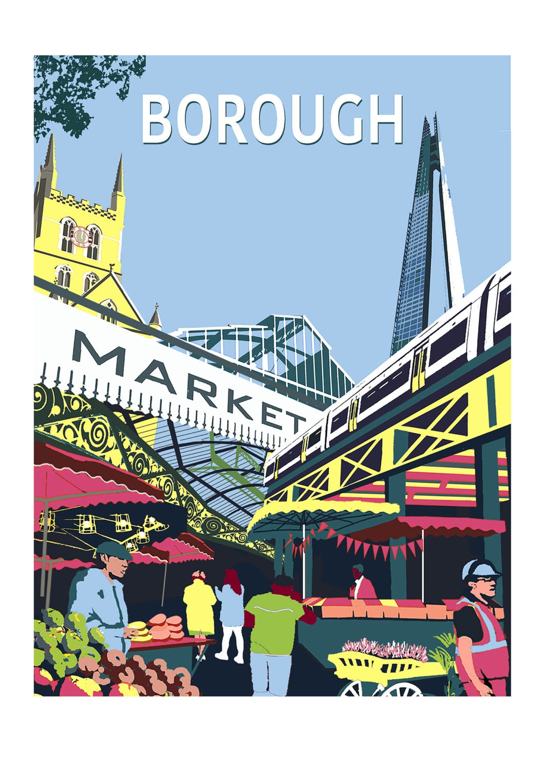 Borough Market Print, London Illustration – A3 Limited Edition Giclee ...