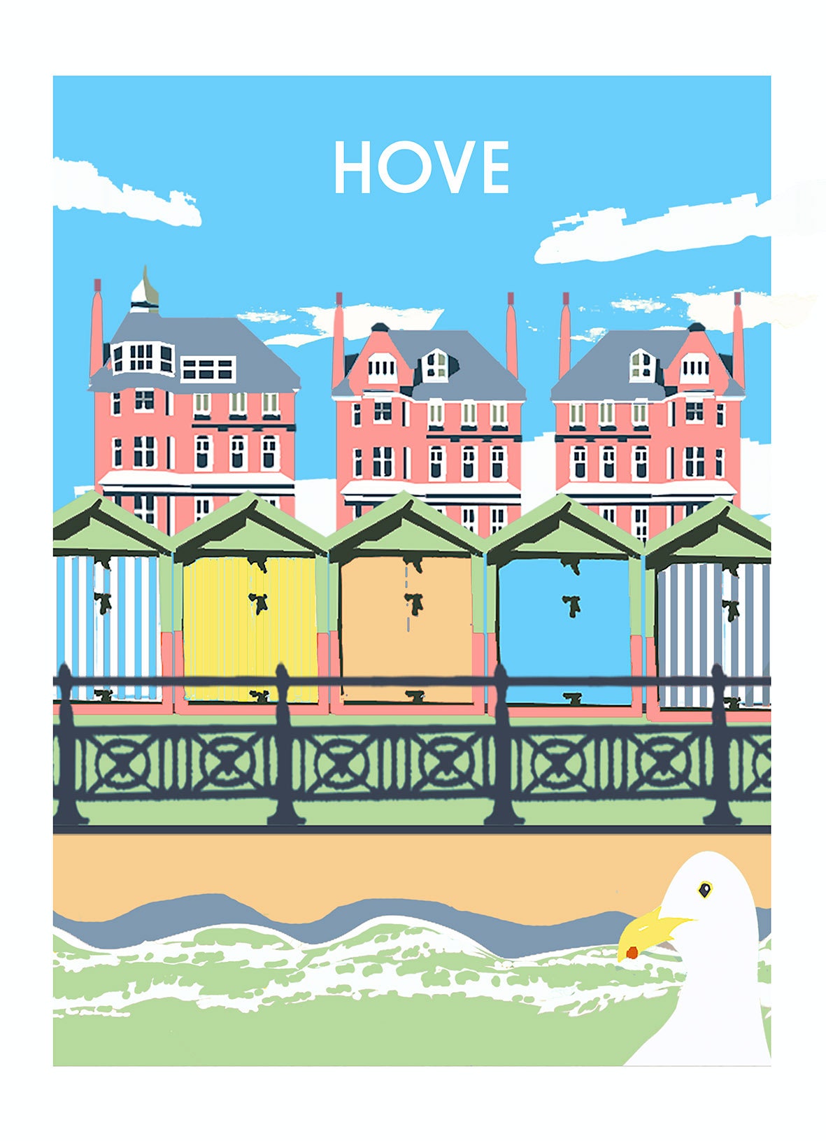 Hove Art Print, Travel Screen Print A3 Limited Edition Art - Etsy