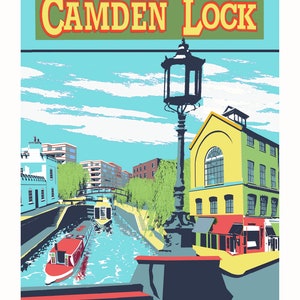 Camden Lock Screen Print, London Art, Limited Edition Illustration - Etsy
