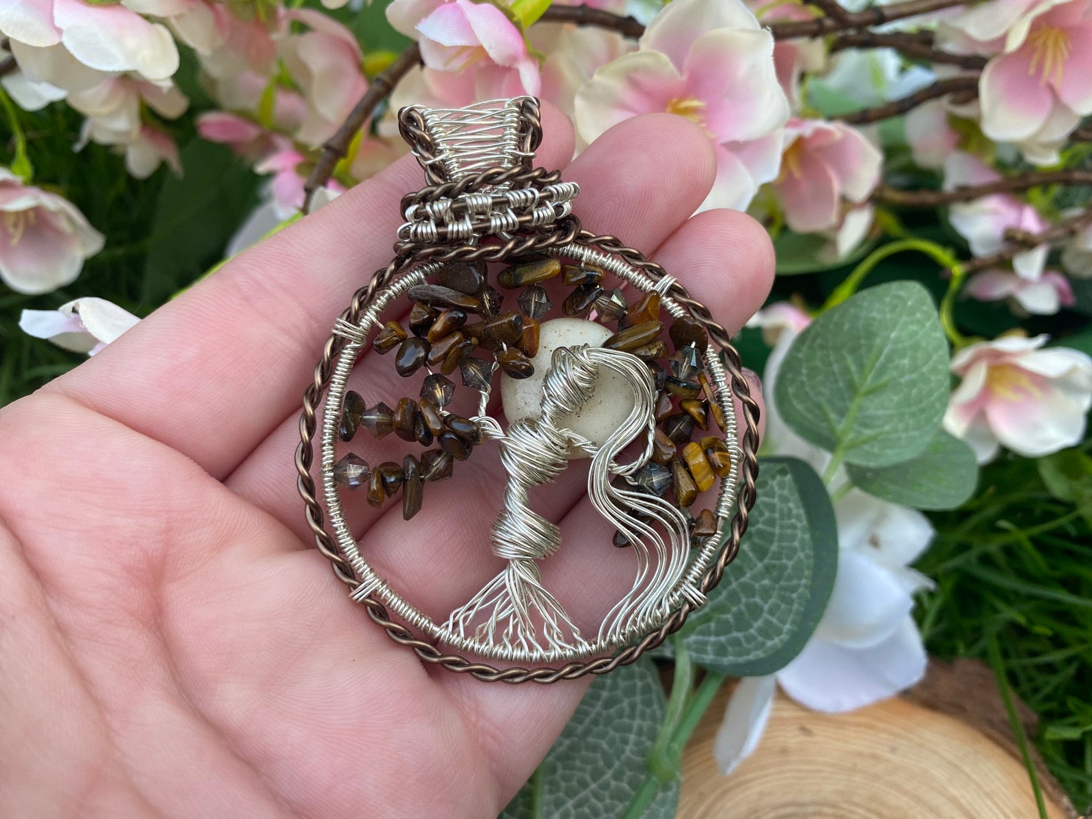 Spriggan Mother Nature Tree Necklace,goddess Pendant,tigers Eye ...