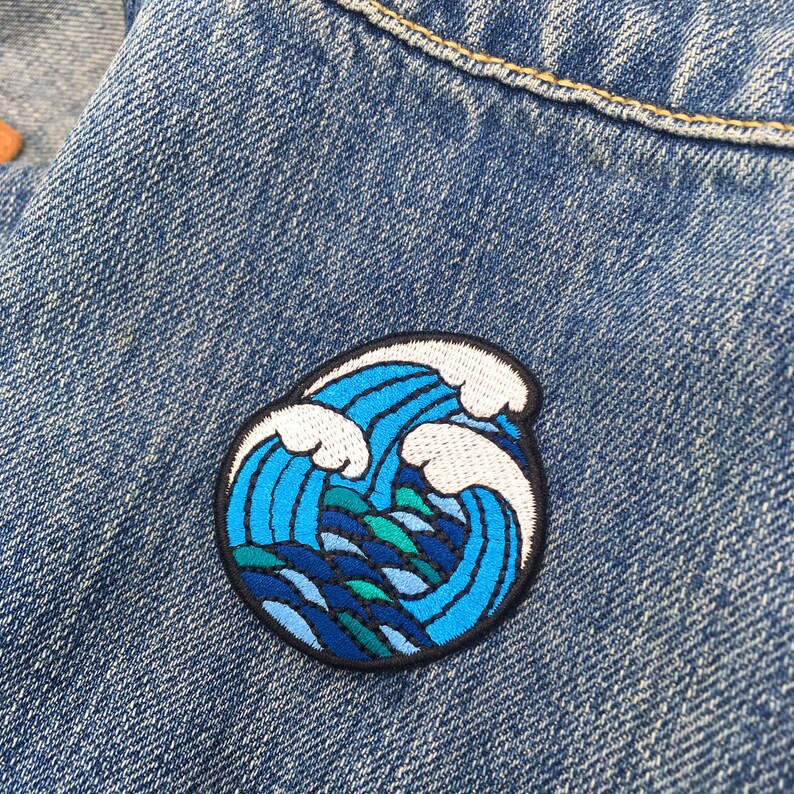 Patch Embroidered ~waves~ - Etsy