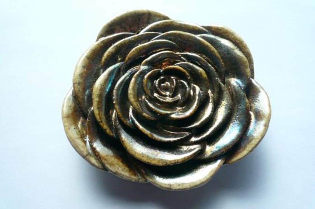 Large Raku Ceramic Flower With Metallic Reflections Raku Flower ...